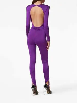 Philipp Plein Shoulder Padded Jumpsuit - Purple
