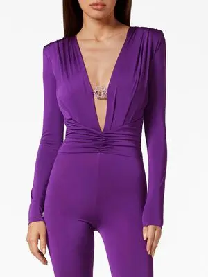 Philipp Plein Shoulder Padded Jumpsuit - Purple