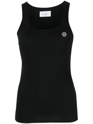 Philipp Plein Logo Patch Tank Top - Black