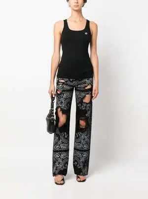 Philipp Plein Logo Patch Tank Top - Black