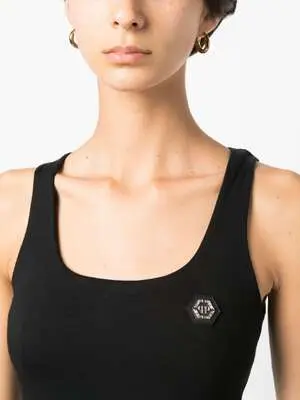 Philipp Plein Logo Patch Tank Top - Black