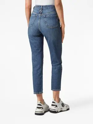 Philipp Plein Crystal-embellished Denim Trousers