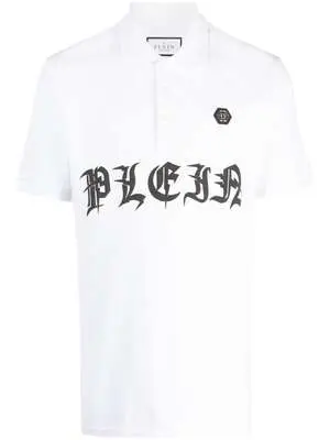 Philipp Plein Gothic Plein Logo-print Polo Shirt - White