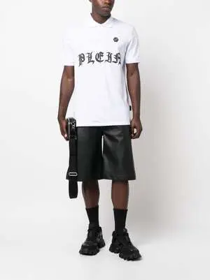 Philipp Plein Gothic Plein Logo-print Polo Shirt - White