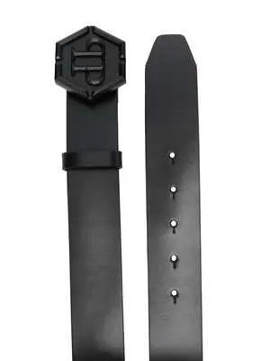 Philipp Plein Hexagon Leather Belt - Black