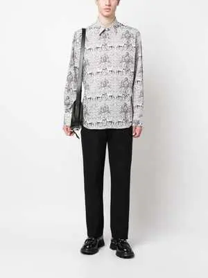 BILLIONAIRE Lion-print Long-sleeve Shirt - White