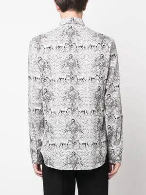 BILLIONAIRE Lion-print Long-sleeve Shirt - White