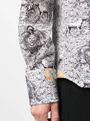BILLIONAIRE Lion-print Long-sleeve Shirt - White