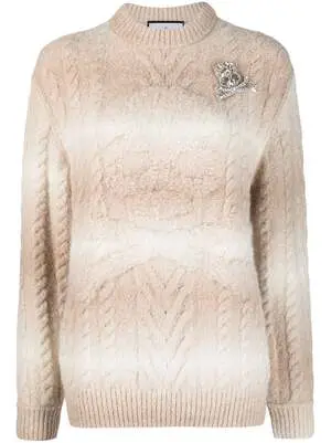 Philipp Plein Skull & Bones Striped Knit Jumper