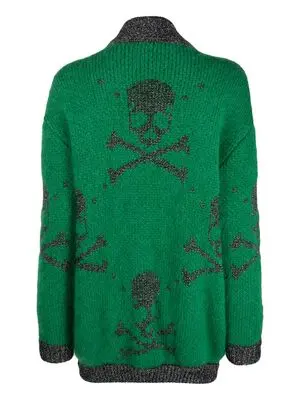 Philipp Plein Skull-print Mohair-blend Cardigan
