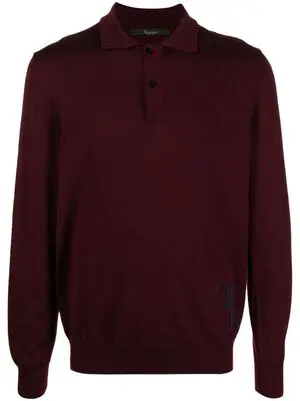 BILLIONAIRE Merino-blend Polo Jumper - Red