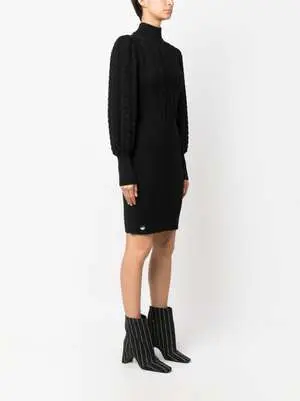 Philipp Plein Cable-knit High-neck Dress