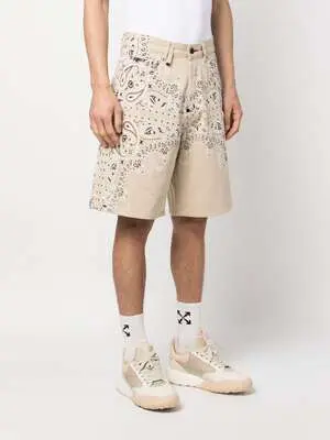 Philipp Plein Bandana-print Denim Shorts