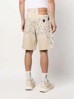 Philipp Plein Bandana-print Denim Shorts