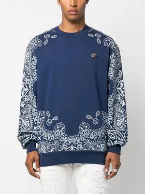 Philipp Plein Bandana-print Cotton Sweatshirt