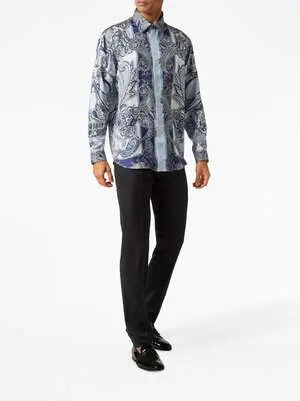 Philipp Plein Paisley-print Silk Shirt