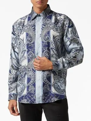 Philipp Plein Paisley-print Silk Shirt