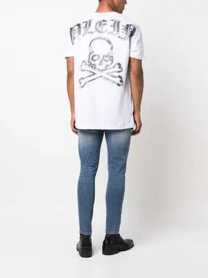 Philipp Plein Skull&bones-print Cotton T-shirt - White