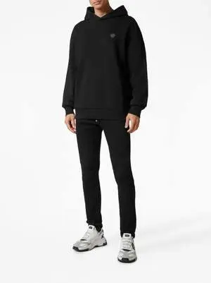 Philipp Plein Cotton Logo Hoodie - Black