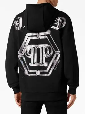 Philipp Plein Cotton Logo Hoodie - Black