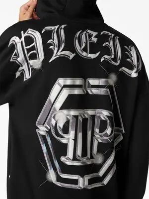 Philipp Plein Cotton Logo Hoodie - Black