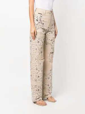 Philipp Plein Paisley-print Jeans - Neutrals