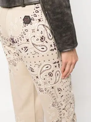 Philipp Plein Paisley-print Jeans - Neutrals