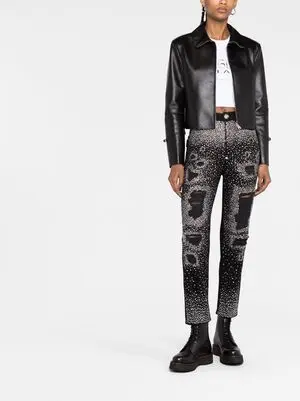 Philipp Plein Crystal-embellished Boyfriend Jeans
