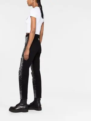 Philipp Plein Crystal-embellished Boyfriend Jeans