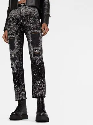 Philipp Plein Crystal-embellished Boyfriend Jeans