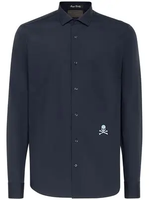 Philipp Plein Logo-embroidered Cotton Shirt