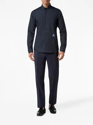 Philipp Plein Logo-embroidered Cotton Shirt