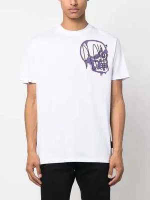Philipp Plein Metallic-finish Skull Print T-shirt