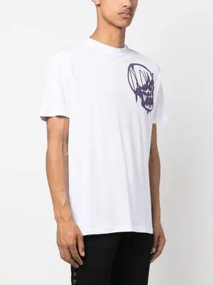 Philipp Plein Metallic-finish Skull Print T-shirt