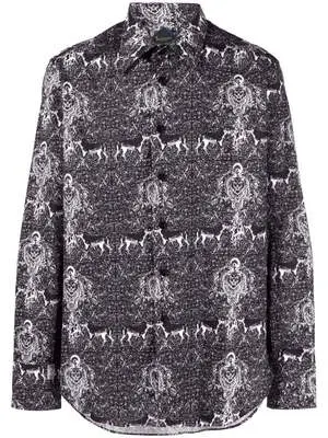 BILLIONAIRE Lion-print Cotton Shirt