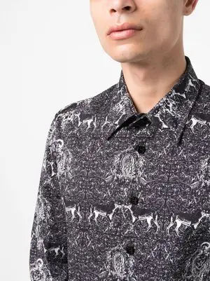 BILLIONAIRE Lion-print Cotton Shirt