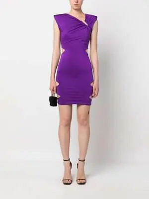 Philipp Plein Gathered-detail Cut-out Dress