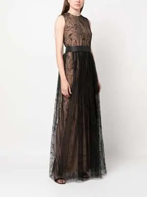 Akris Techno Tulle Croqui-print Silk Gown