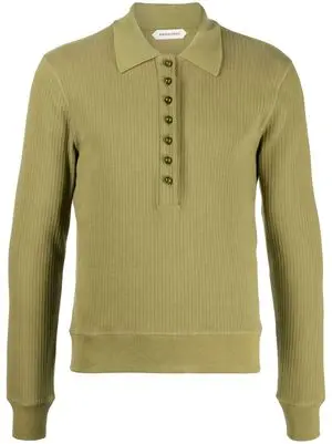Namacheko Samira Ribbed-Knit Polo Shirt In Green - 39% Off