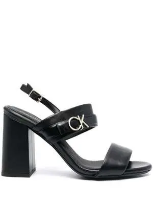 Calvin Klein 100mm Logo-plaque Leather Sandals