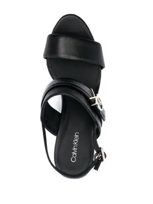 Calvin Klein 100mm Logo-plaque Leather Sandals