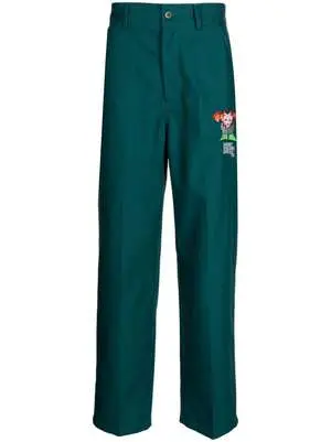 RASSVET Logo-embroidered Straight-leg Trousers - Green