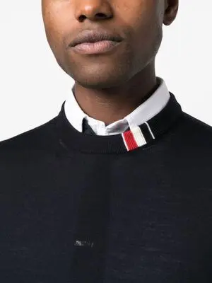 Thom Browne Jersey Stitch Crew Neck Jumper - Blue
