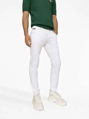 Dolce & Gabbana Stretch-cotton Skinny Jeans - White
