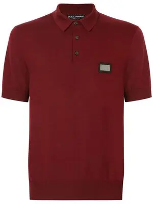 Dolce & Gabbana Logo-tag Wool Polo Shirt - Red