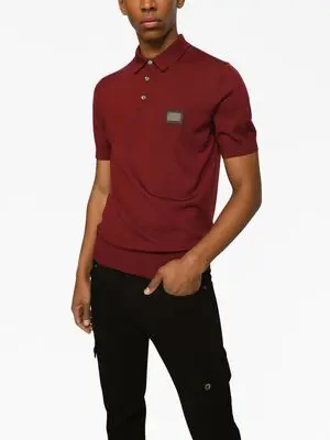 Dolce & Gabbana Logo-tag Wool Polo Shirt - Red