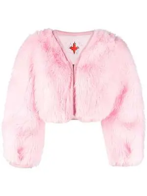 Dsquared2 Faux Fur Cropped Jacket - Pink