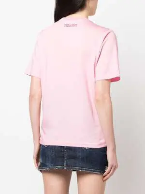 Dsquared2 Slogan-print Cotton T-shirt - Pink