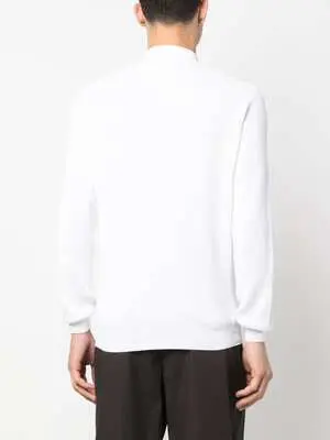 MOORER Zip-up Ribbed Sweatshirt