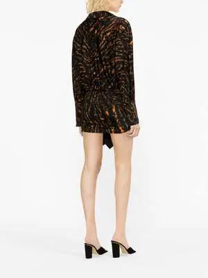 Attico Abstract-patterned Shirt Dress - Black